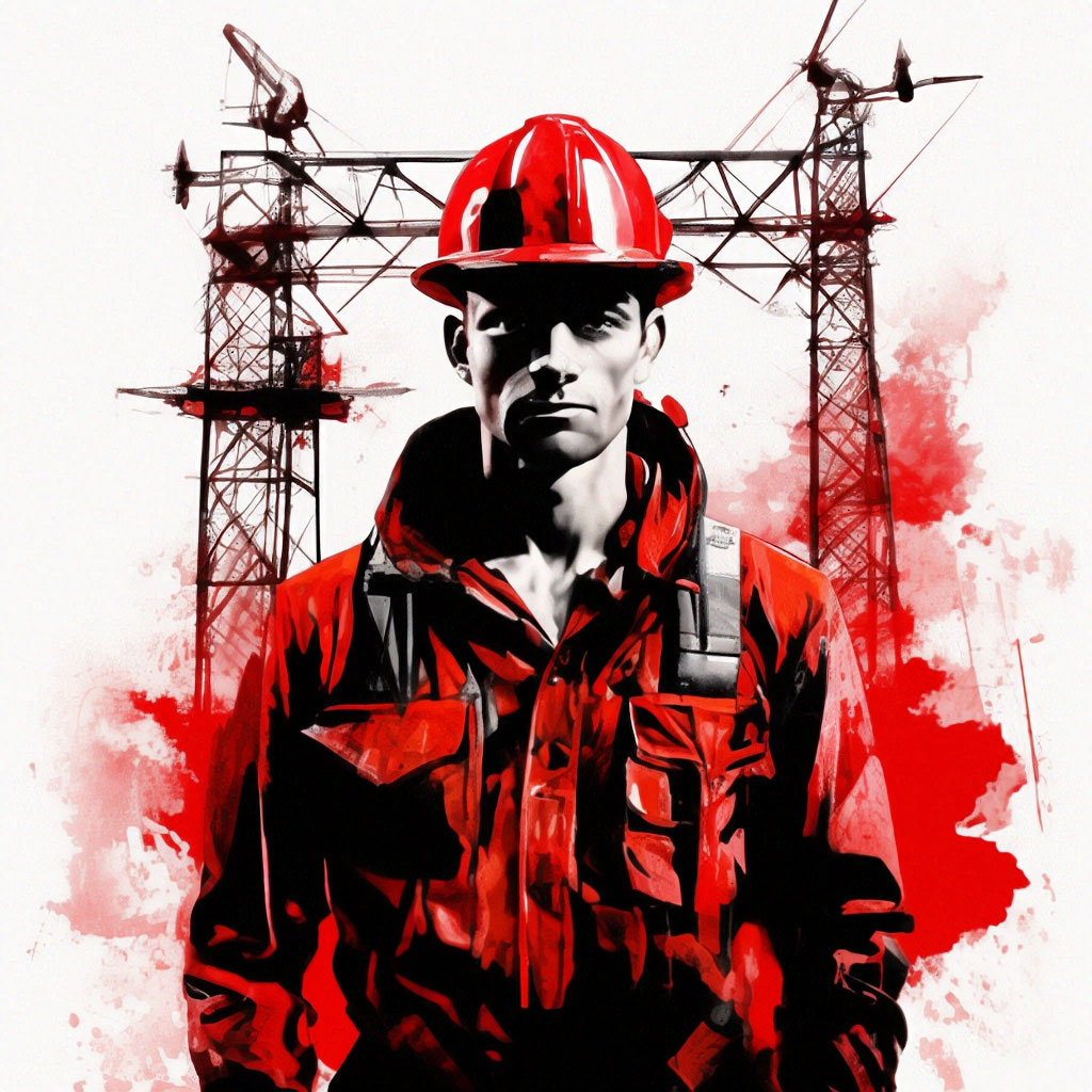 "Scaffolding, they have a handsome guy builder in overalls, minimalism ...