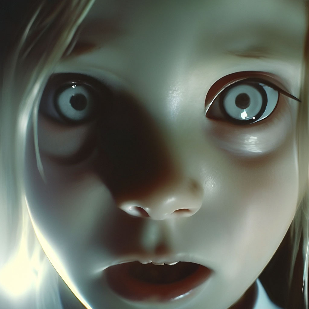 "The film "The Exorcist" 1973. A girl possessed by the deviiil with ...