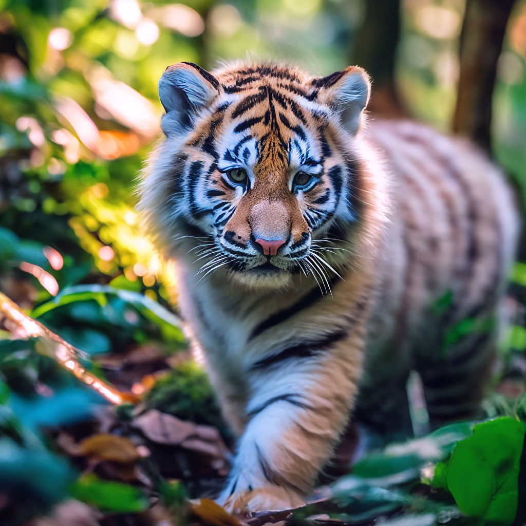"A very fluffy tiger in a delicate color palette. hair down to the ...