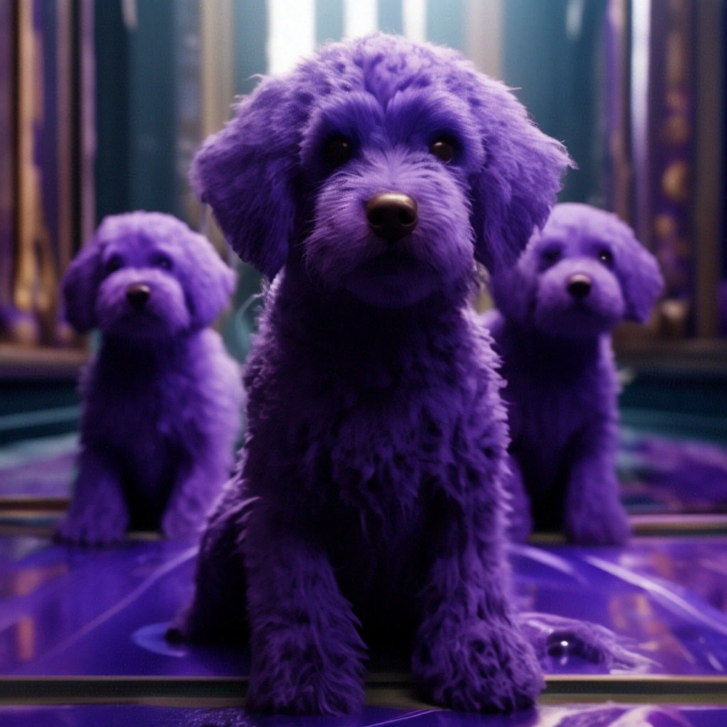 "Purple dogs" — image created in Shedevrum