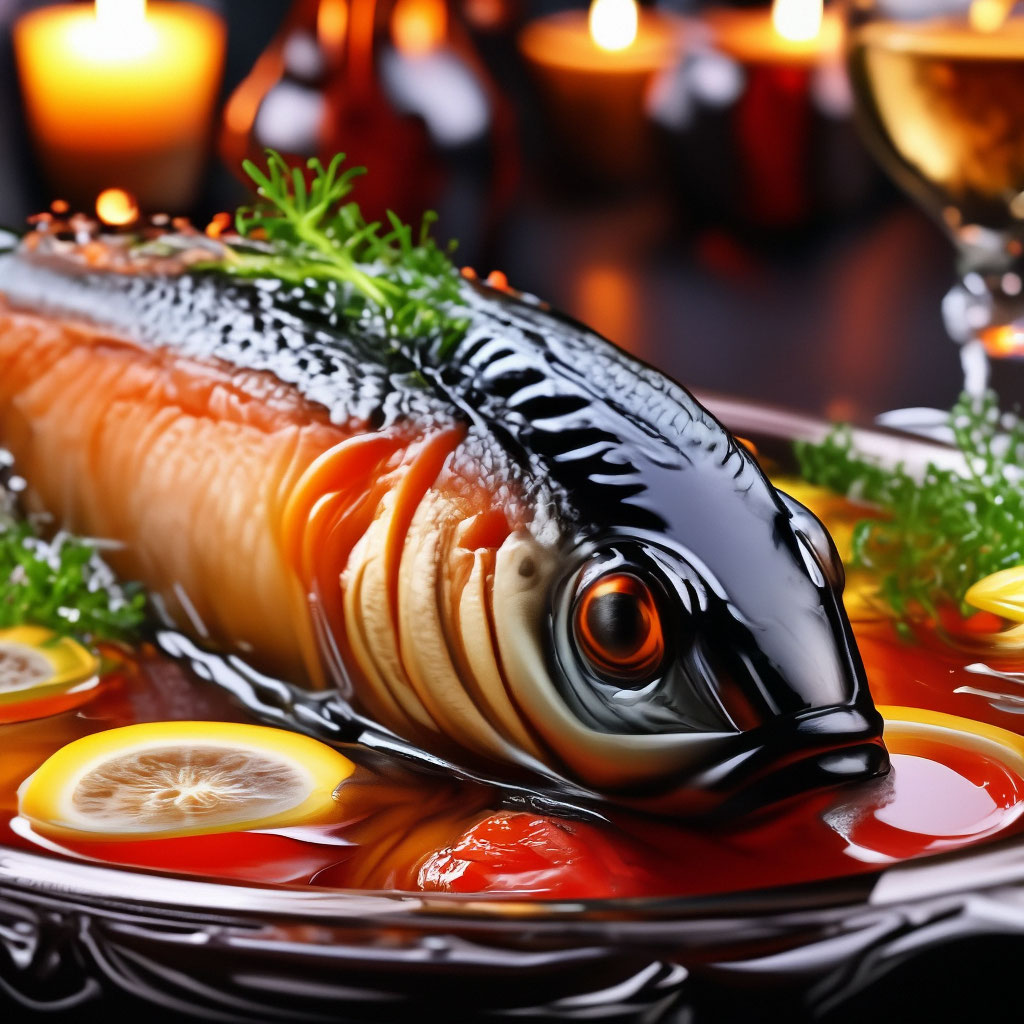 "What a disgusting thing this aspic fish of yours is!" — image created ...