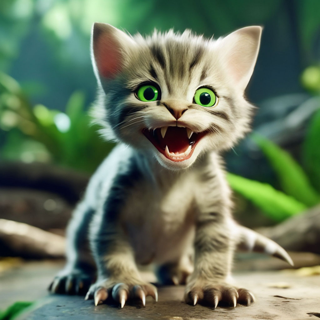 "Gipper is a realistic bug-eyed baby Tyrannosaurus kitten, opened a ...