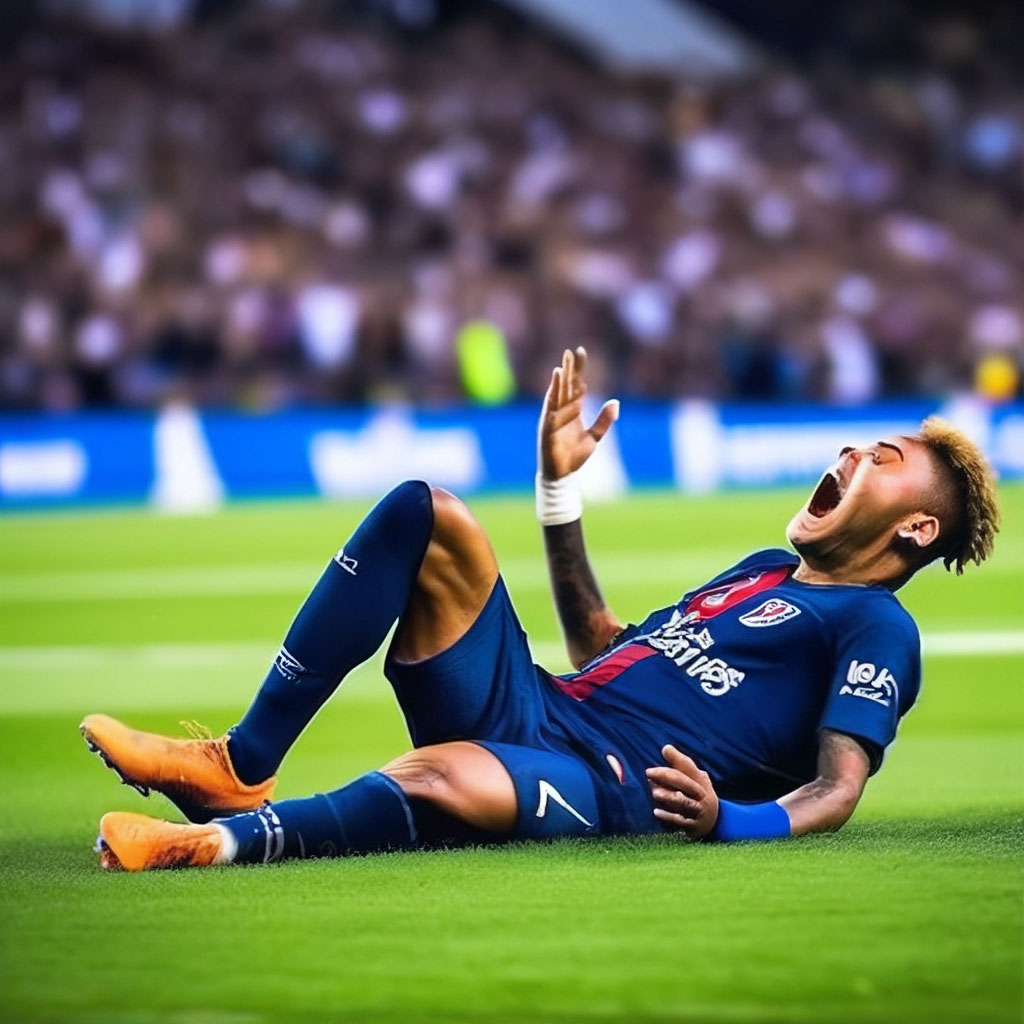 "Meme: Neymar is lying on the field, holding his leg, feigning injury ...