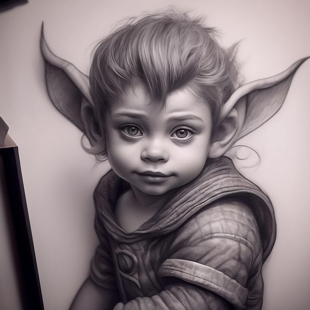 "The imp is a cute boy" — image created in Shedevrum
