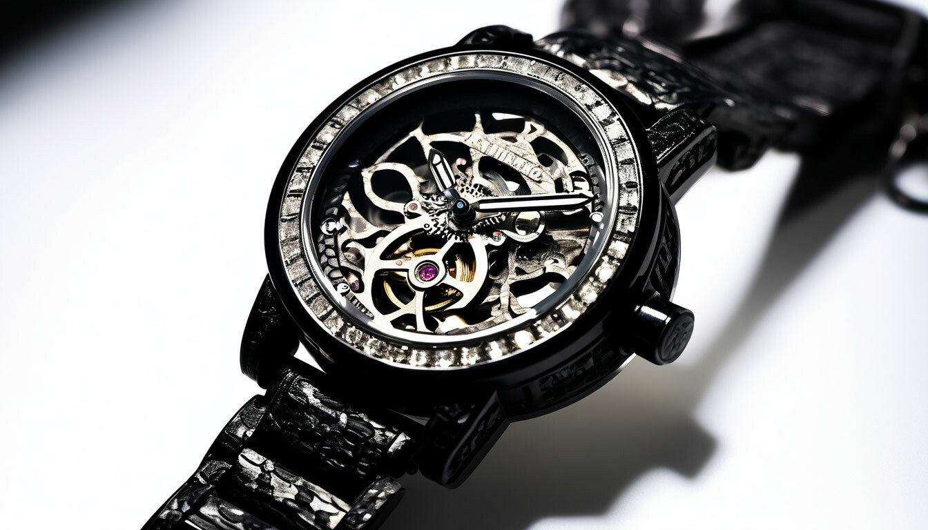 "Professional watch photography black …" — image created in Shedevrum