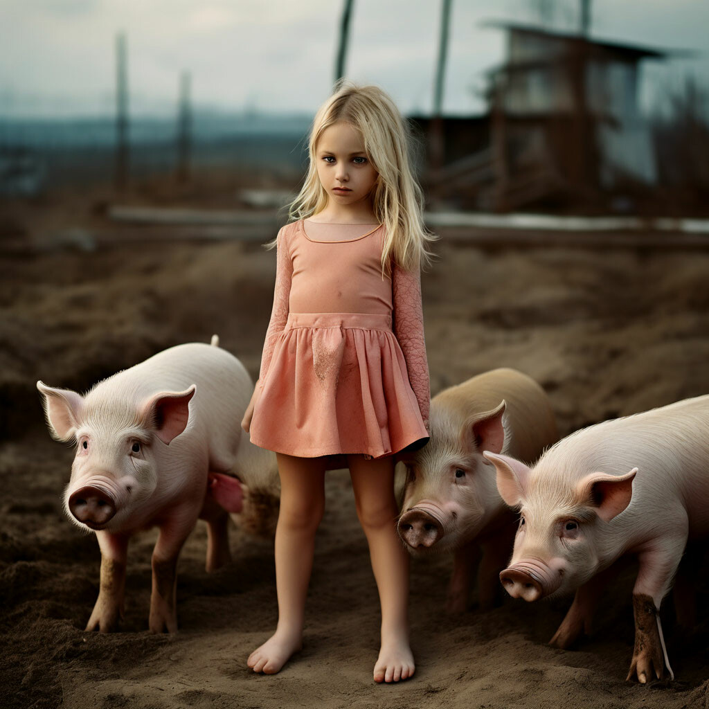 "Child model girl Inna Tuporshina in a…" — image created in Shedevrum
