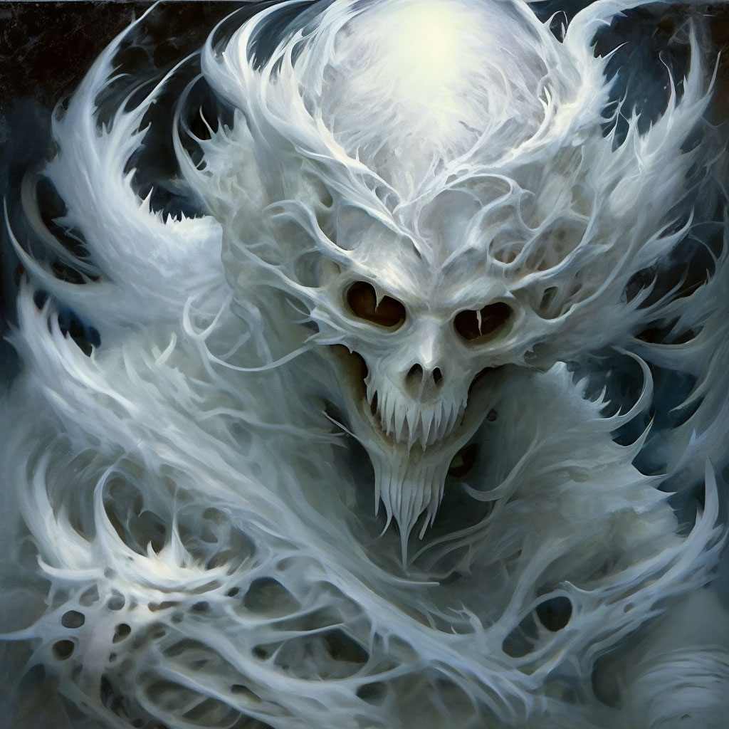"Incomprehensible ghosts of the grotesque, swirls of frost,medium plan ...