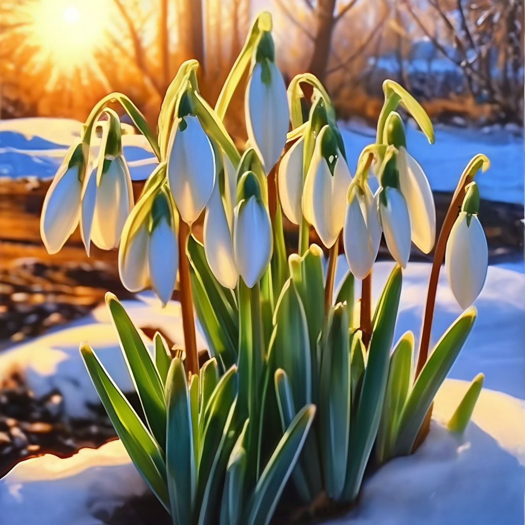 "Good morning wishes postcard! The sun flowers snowdrops joy" — image ...
