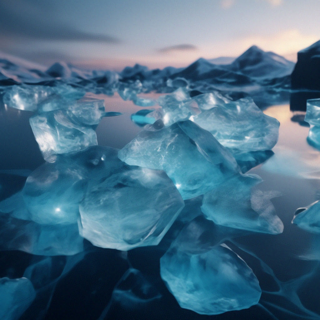 "Invigorating pieces of ice on the ice, shine" — image created in Shedevrum
