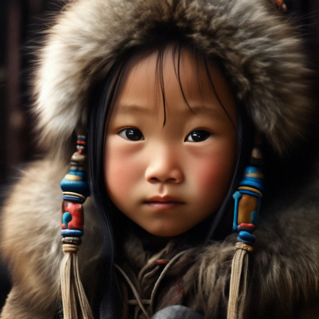 "The child of the Yakut tribe is highly detailed" — image created in ...