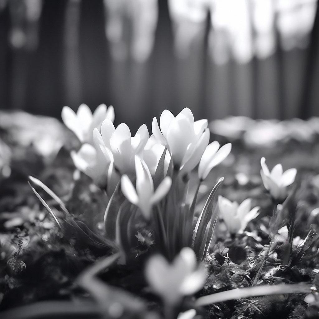 "Spring. b Spring trip. Early spring. Monotone." — image created in ...