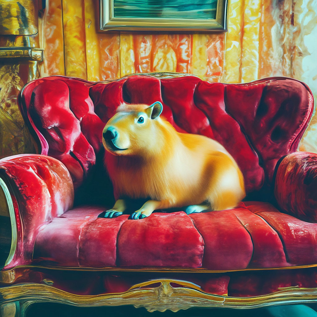 "Capybara couch" — image created in Shedevrum