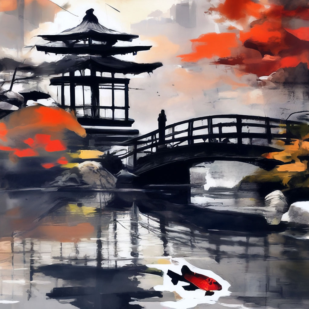 ", dark fantasy, abstraction, stencil graphics, ink brush, sketch ...