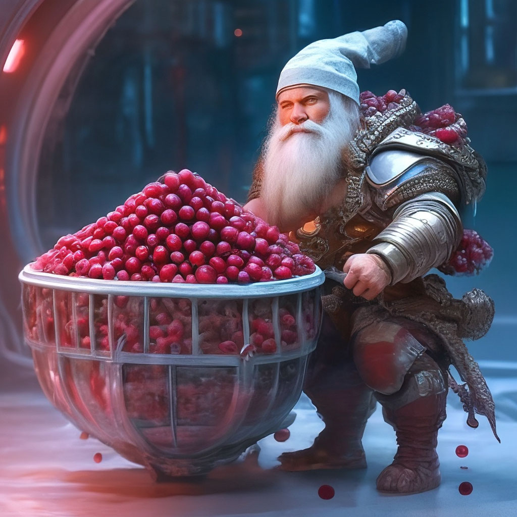 "💞👣💞👣💞👣💞 Hyperrealism. A kind dwarf with a basket of transparent ...