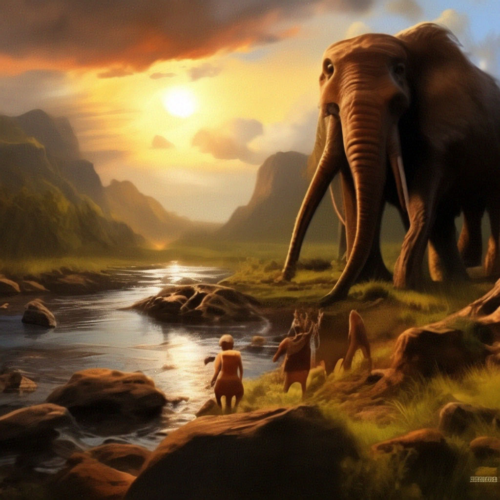 "10,000 years ago BC. primitive people. the nature of the Mesozoic era ...