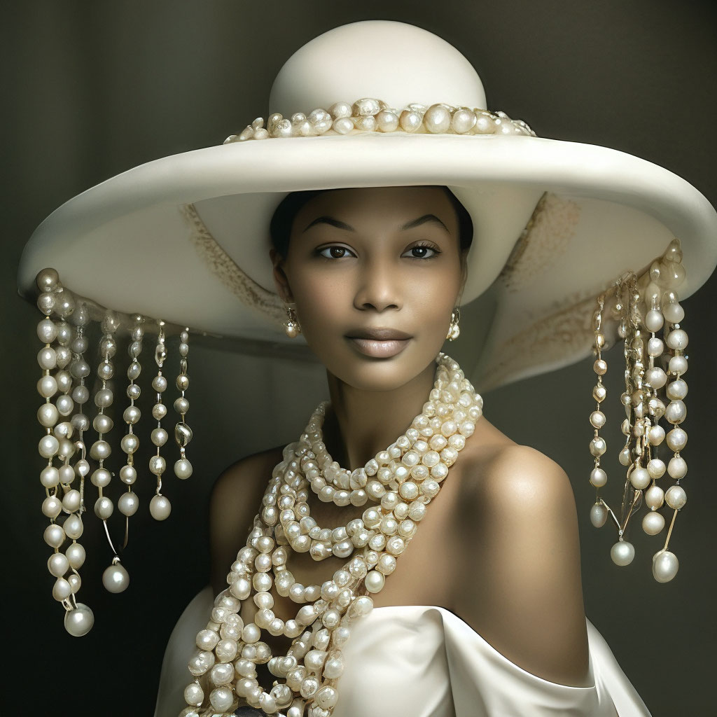 "💎 A woman's graceful figure stands tall, completely covered with ...