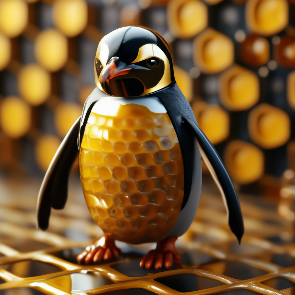 "Bee plus penguin" — image created in Shedevrum