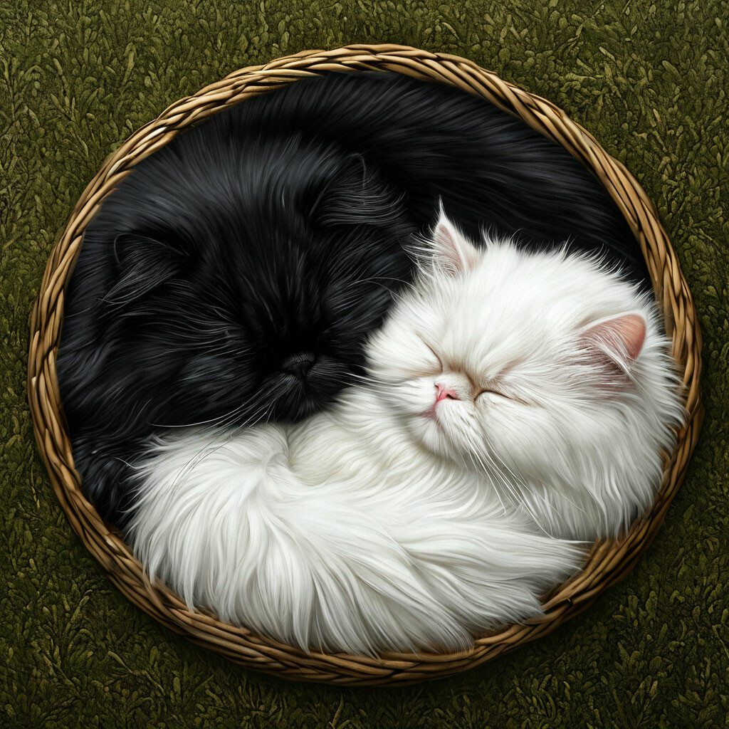 "Yin yang Realistic and super fluffy increased fluffiness and neatness ...