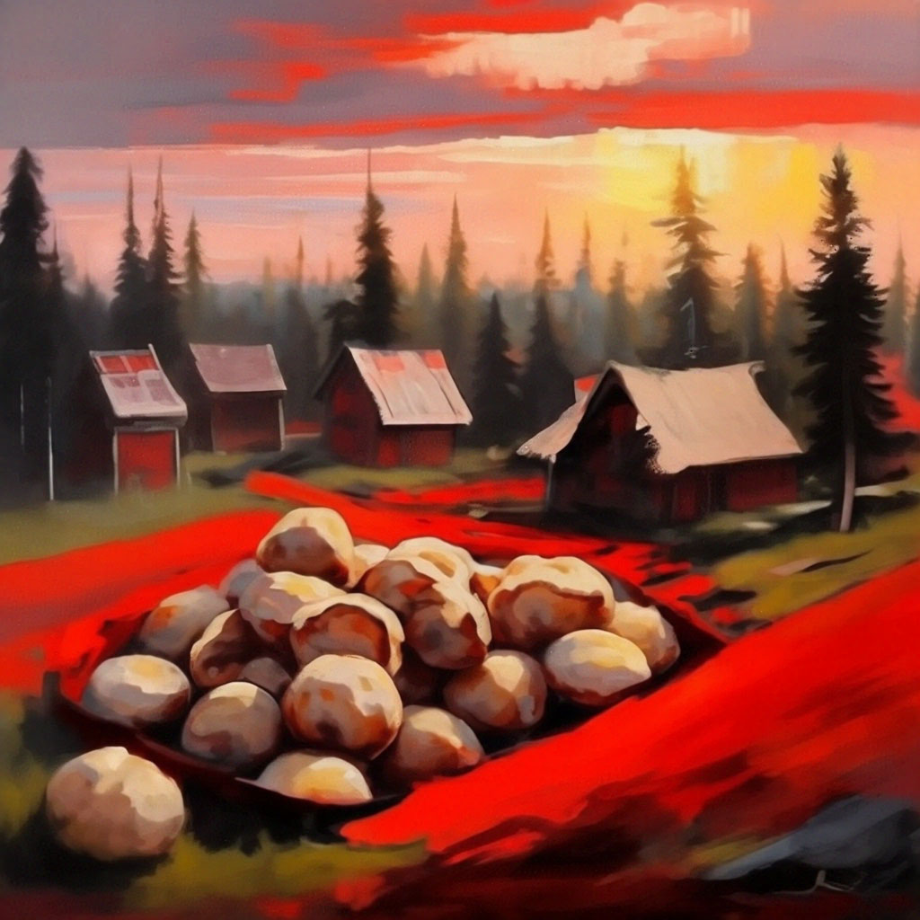 "Ural dumplings , primitivism, naive art, modernism, landscape ...
