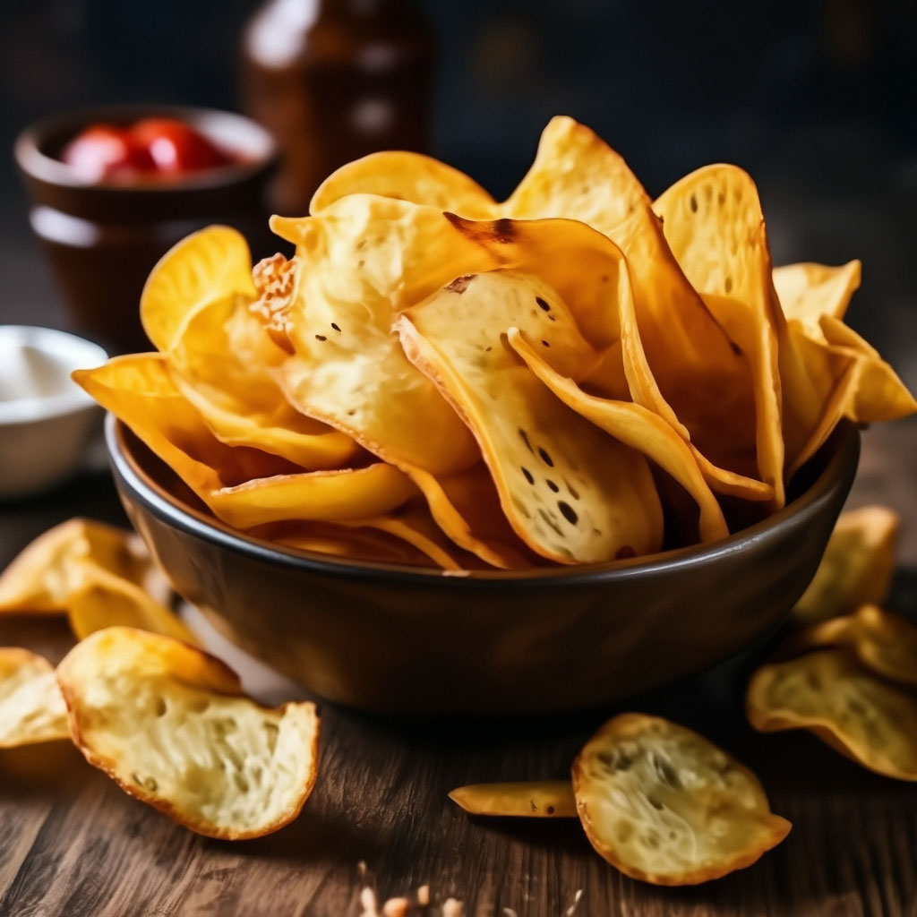 "Beautiful delicious chips" — image created in Shedevrum