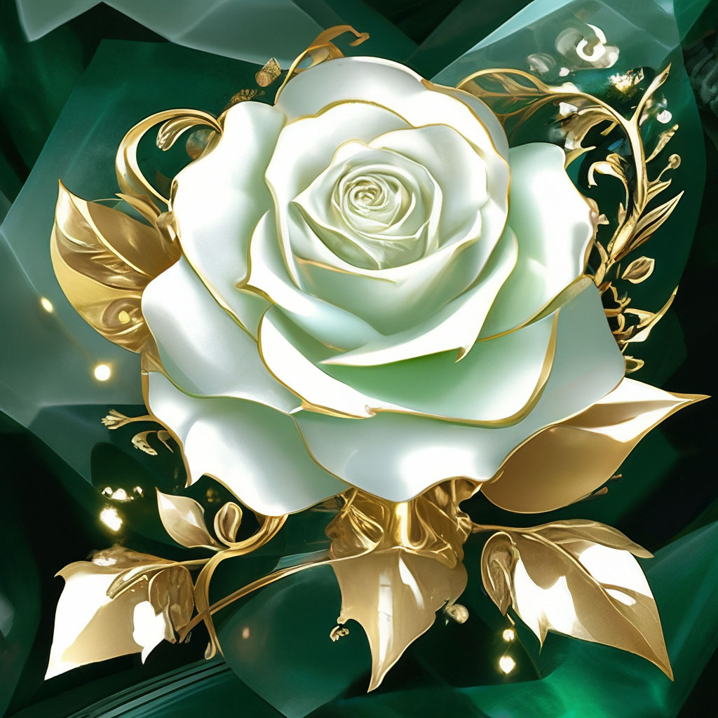 "White agate green opal vector graphics surreal stylized magnificent ...