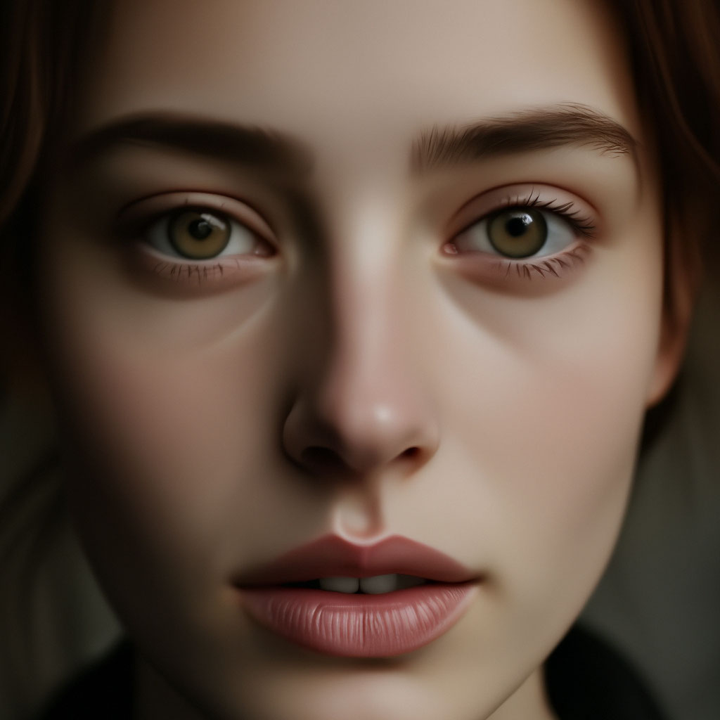 "Emotion on the face: admiration" — image created in Shedevrum