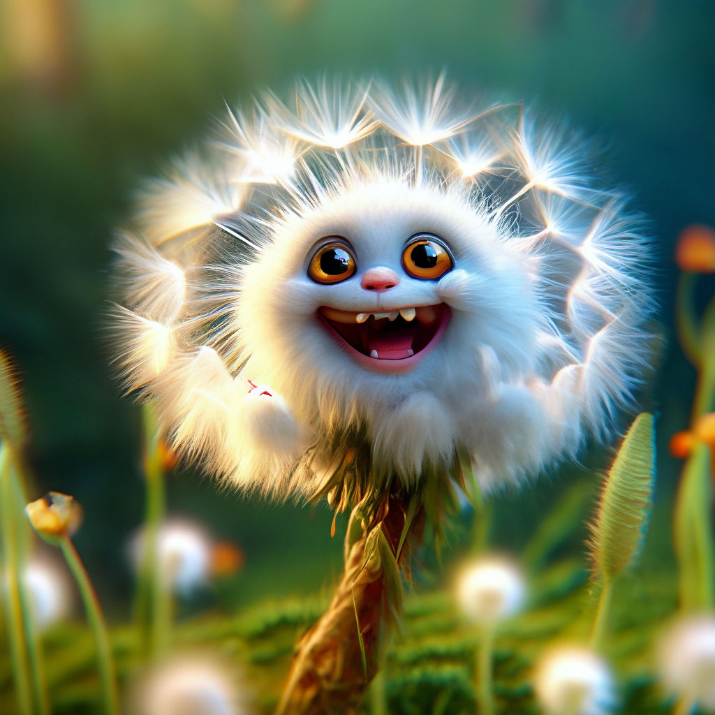 "The spirit of a fluffy dandelion, a tiny eyed, funny, laughing lump of ...