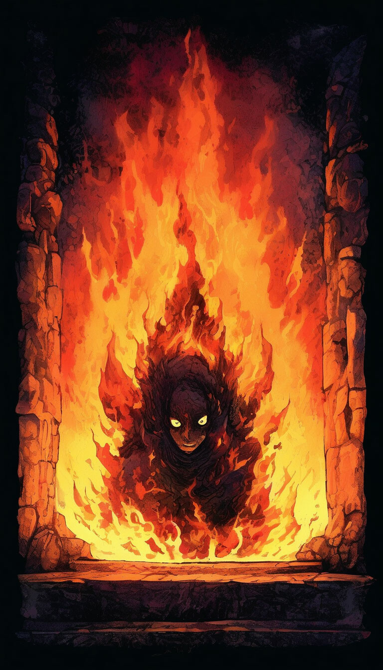 "Howl's moving castle A double exposure sits in the fireplace of the ...