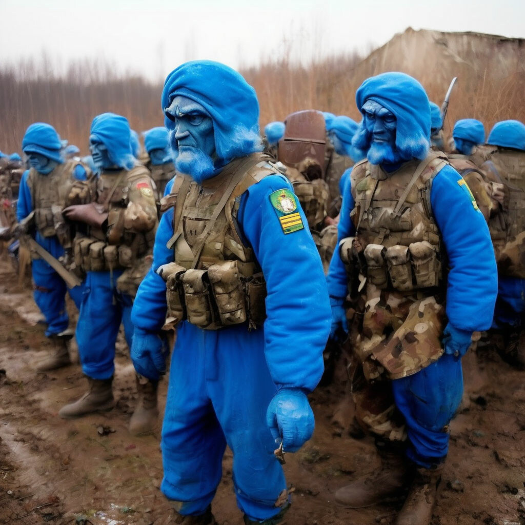 "Smurfs got on the battlefield,in the uniform of the Russian Federation ...