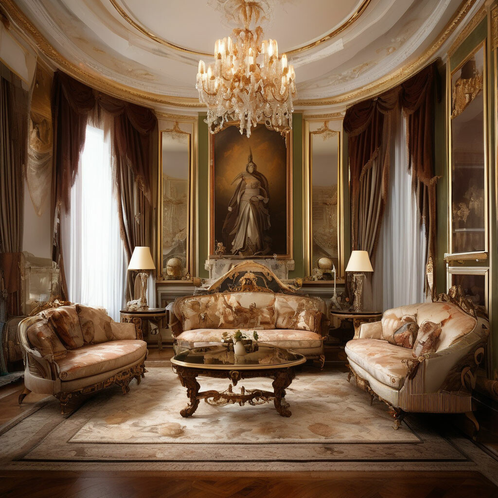 "Empire style living room" — image created in Shedevrum