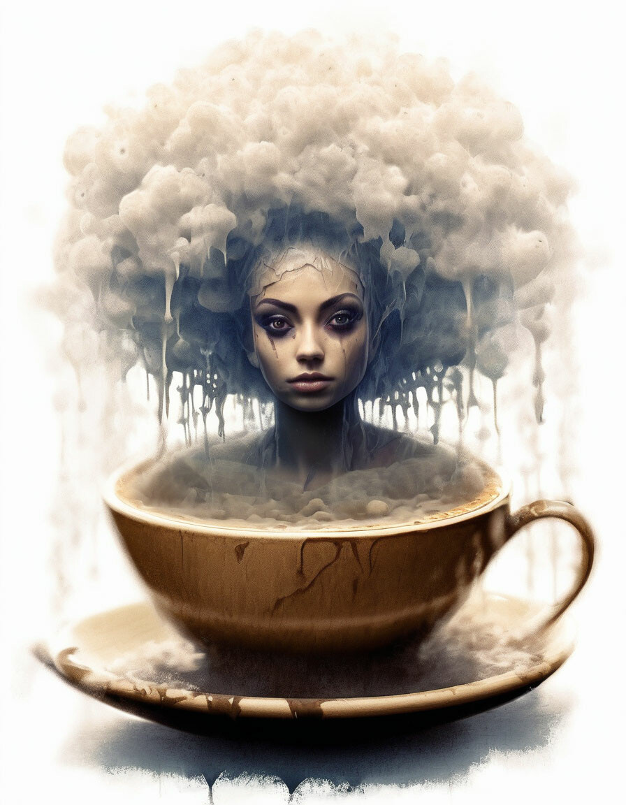 "Horror exotic girl sitting inside a …" — image created in Shedevrum