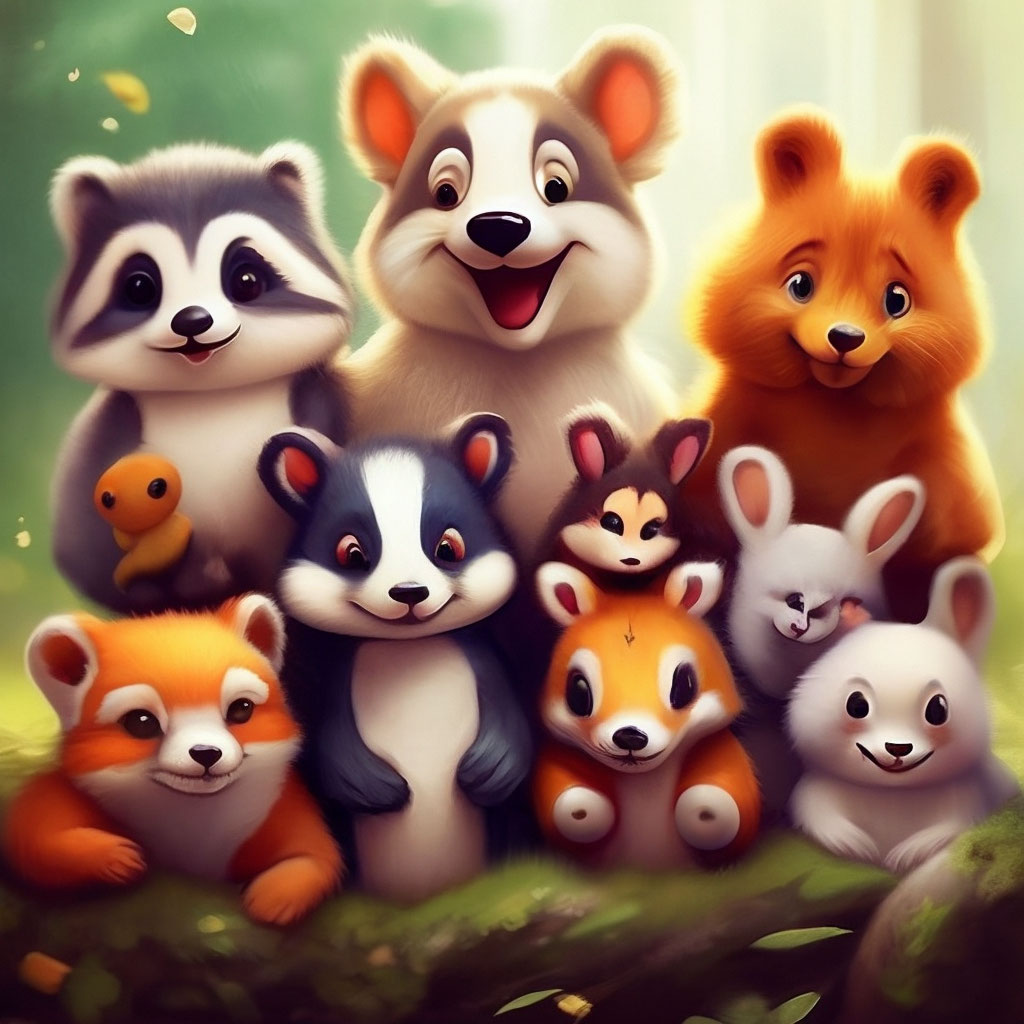 "Funny, sweet animals." — image created in Shedevrum