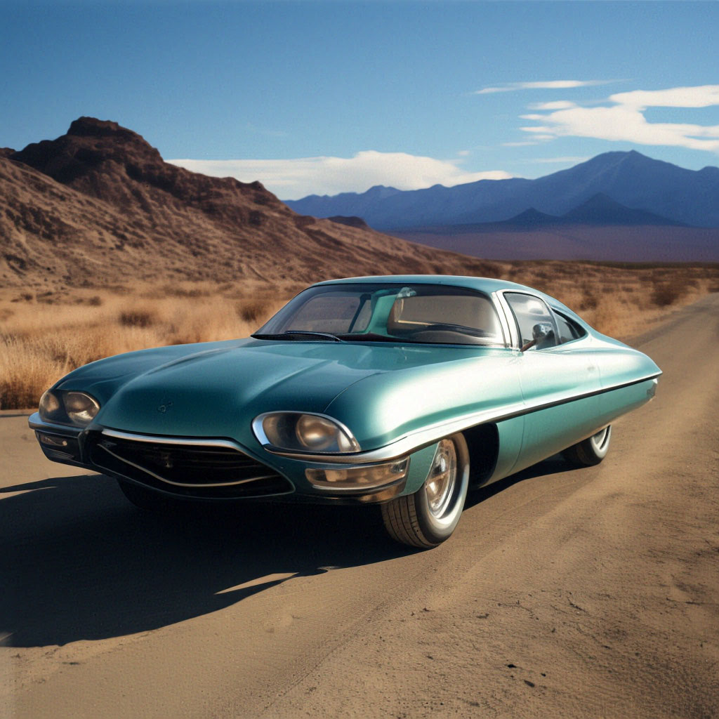 "Car of the future, surreal, landscape, photorealism, hyperchotage ...
