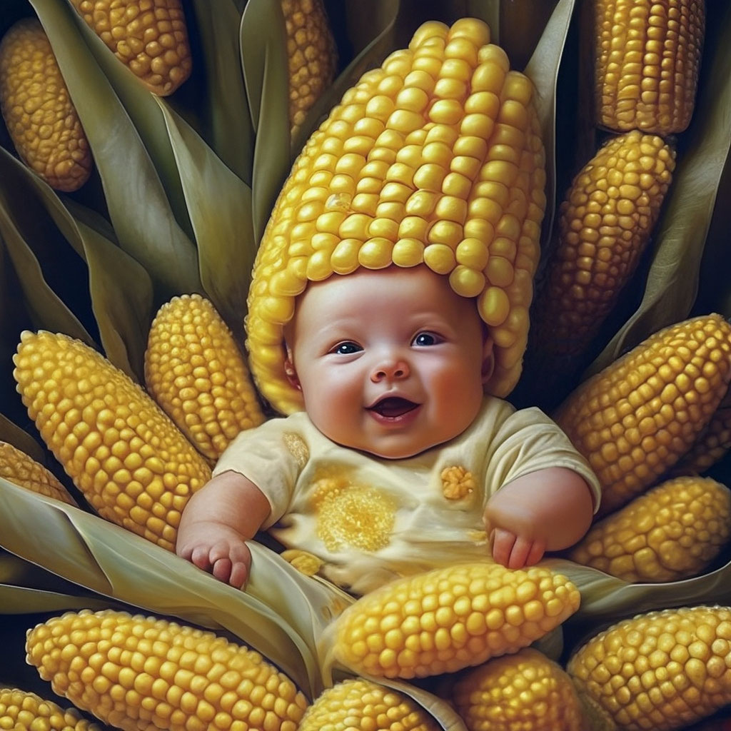 "Corn soul, that's what the baby was called" — image created in Shedevrum