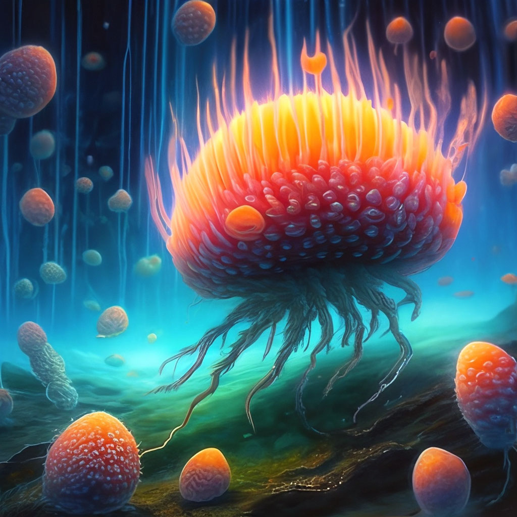 "Spore, a sea creature" — image created in Shedevrum