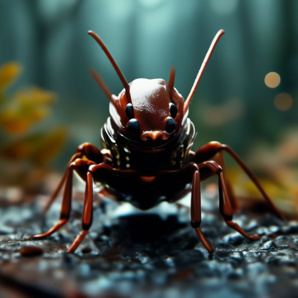 "A cute cockroach baby" — image created in Shedevrum