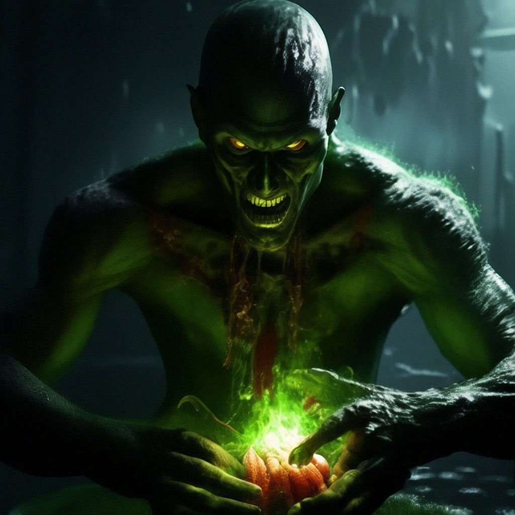 "Bloodthirsty genie from ancient myths, horror, horror, thriller, gloom ...