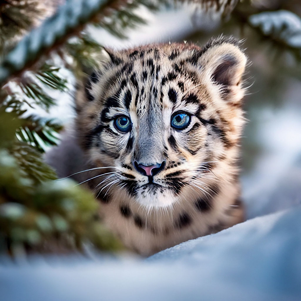 «Котик snow leopard kitten,…» — картинка создана в Шедевруме