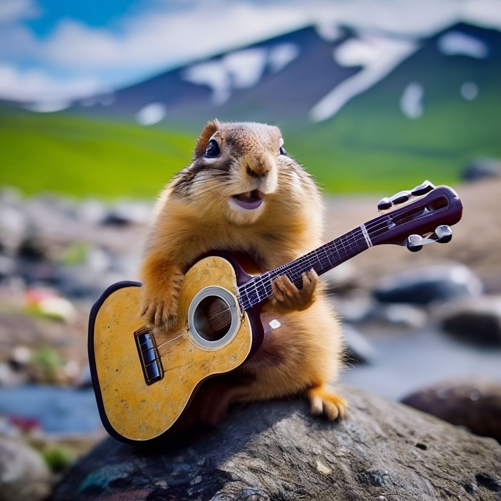 "Kamchatka gopher on vacation after working with a guitar" — image ...
