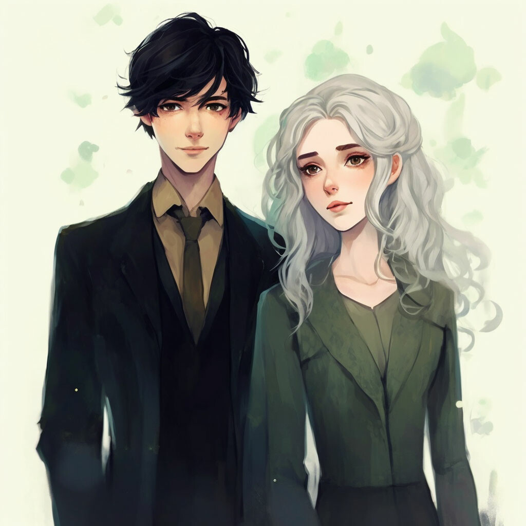 "Albus Severus Potter and Delphini Riddle" — image created in Shedevrum