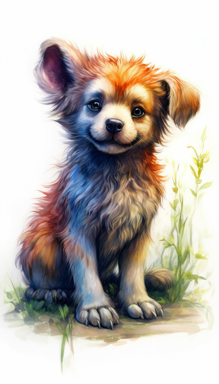 "White background. A detailed sketch with colored pencils in high ...