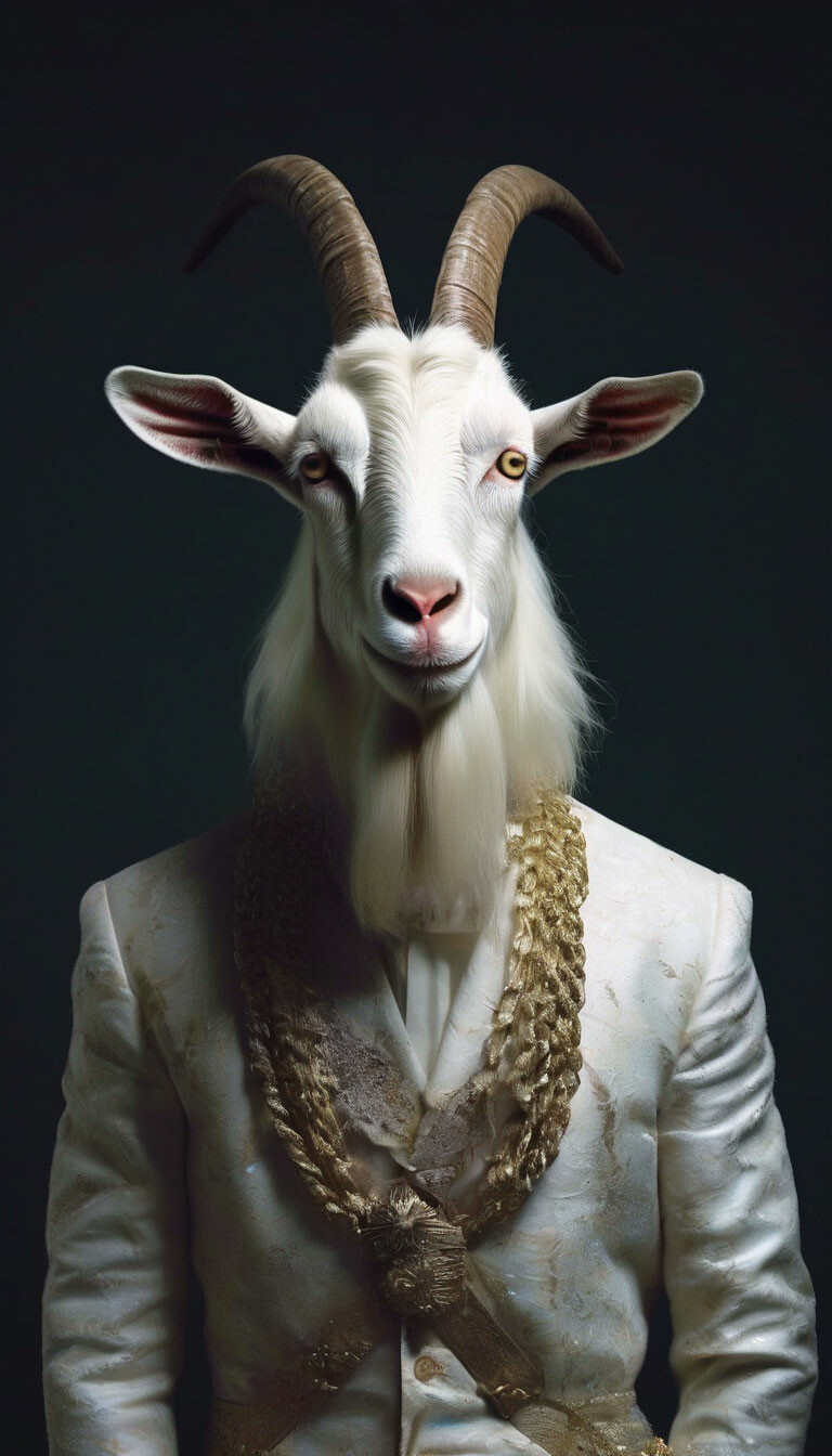 "The goat was led by the goat 's arm 💥" — image created in Shedevrum