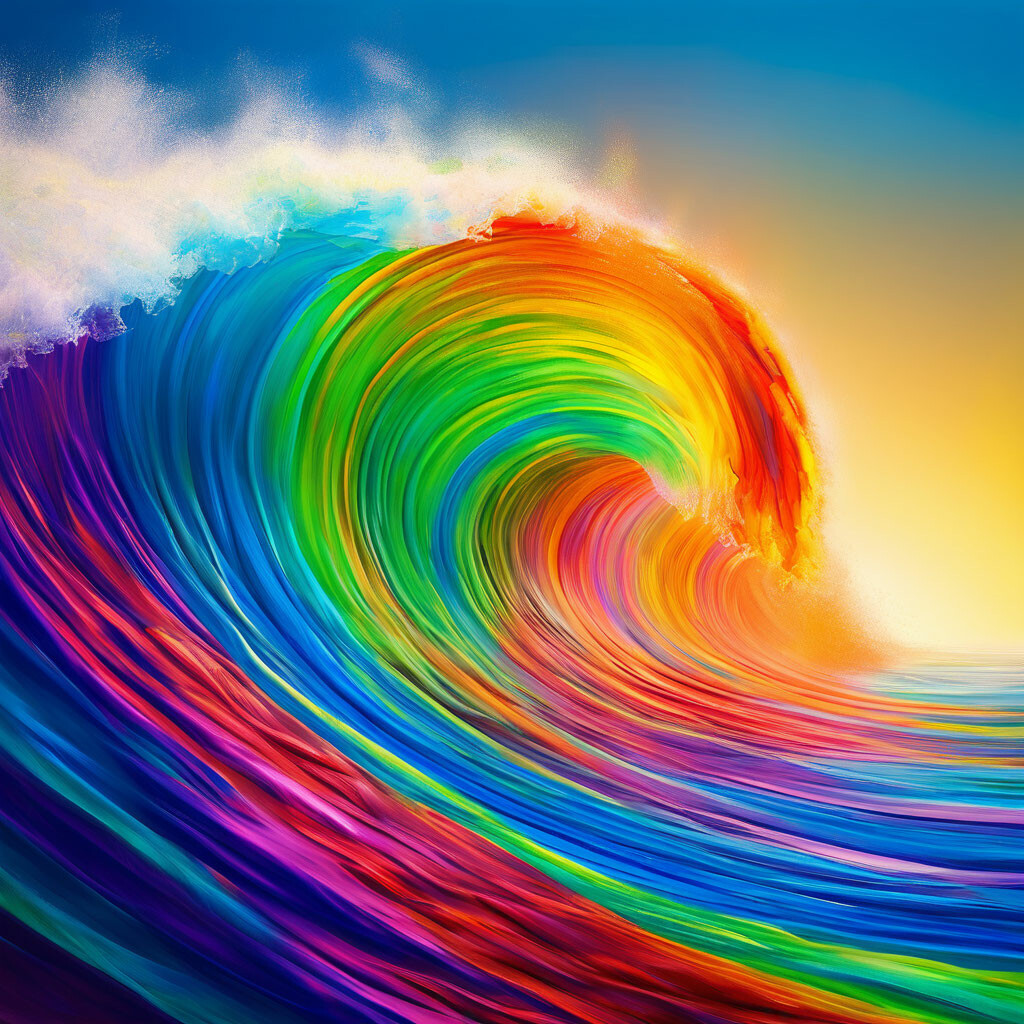 "Rainbow wave" — image created in Shedevrum