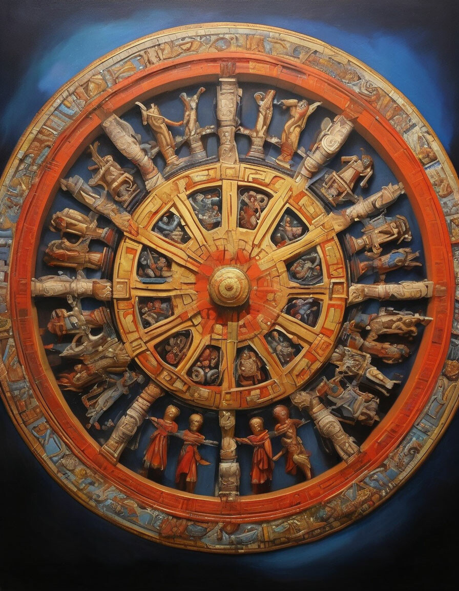 "Wheel of samsara, oil painting, …" — image created in Shedevrum