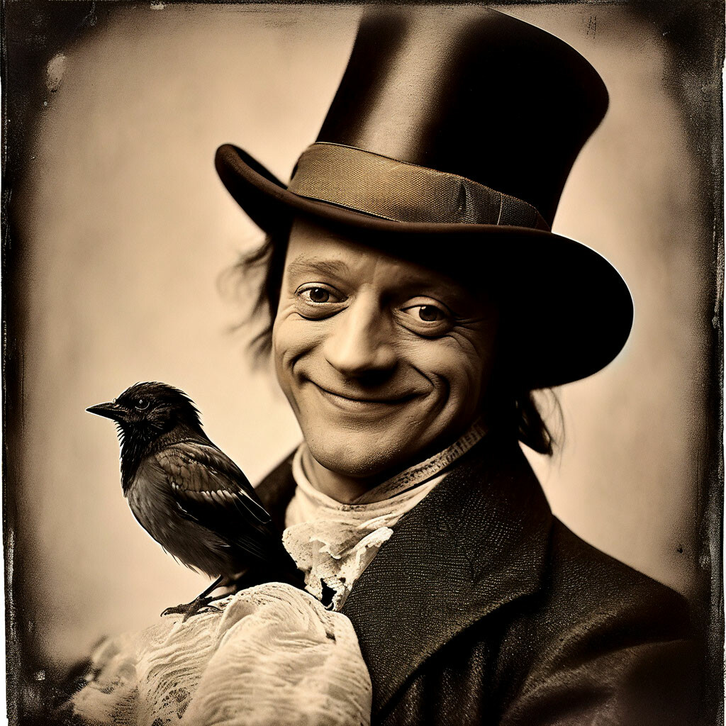 "A glance over your shoulder through …" — image created in Shedevrum