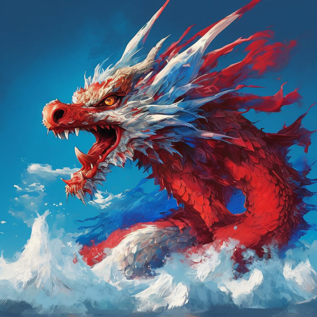 "The Russian dragon is bursting with …" — image created in Shedevrum
