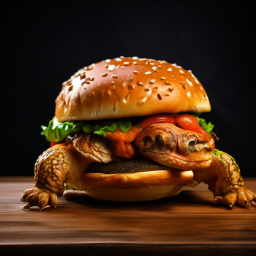 «Turtle Burger Realistic turtle 🐢 in the form of a walking burger 🍔 ...