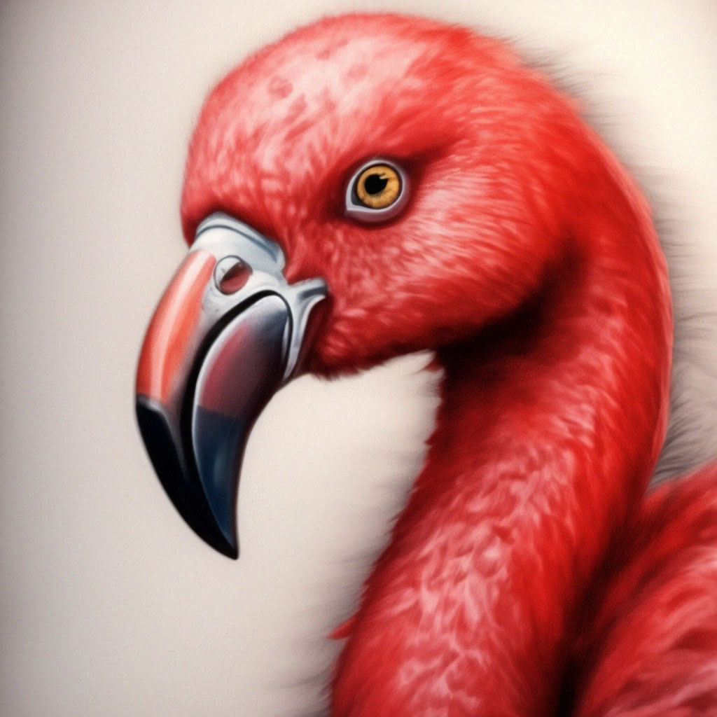 "Flamingo In the style of Rob Foote. full-length animalism, sketch ...