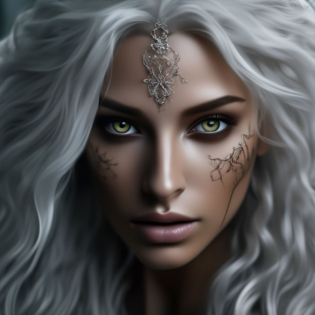 "Dark elf, dream, beautiful lively eyes and eyelashes, realistic ...