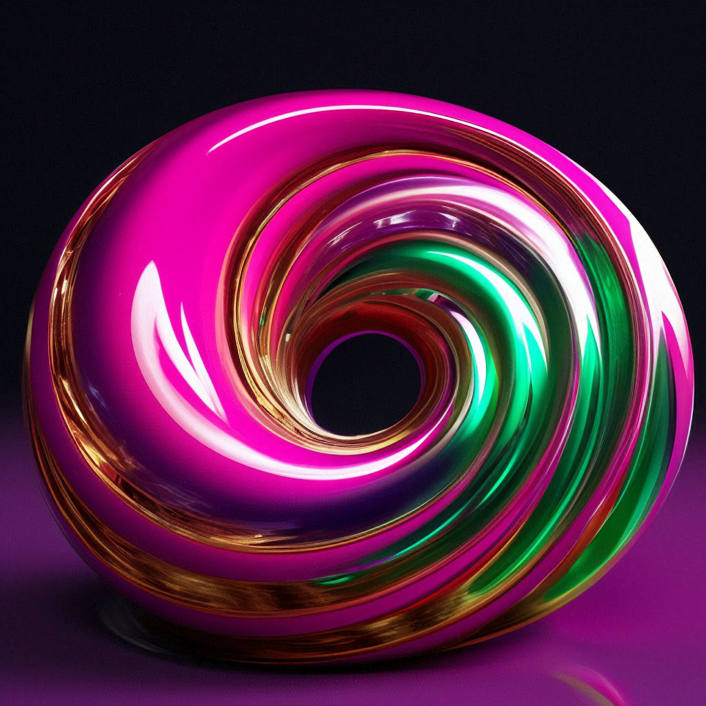 "Mobius tape self-spiral structure, Mandelbrot fractal, golden wind ...